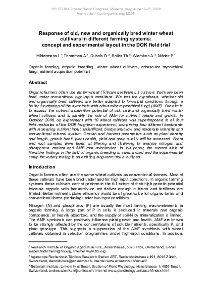 (DOC) Response of old, new and organically bred winter wheat cultivars ...