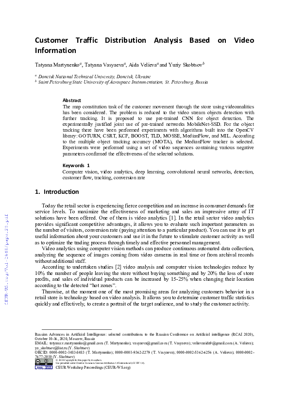 (PDF) Customer Traffic Distribution Analysis Based on Video Information