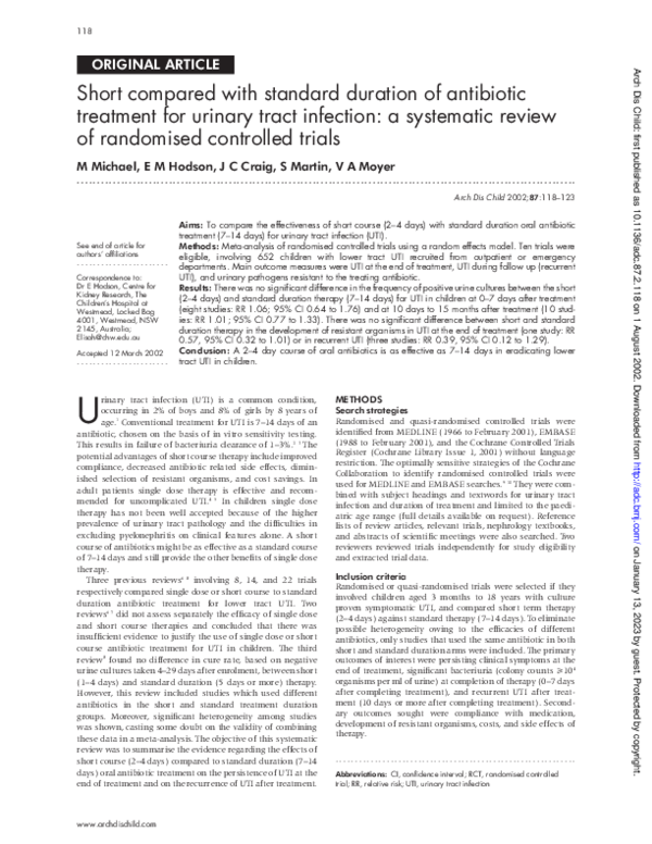 (PDF) Short compared with standard duration of antibiotic treatment for ...