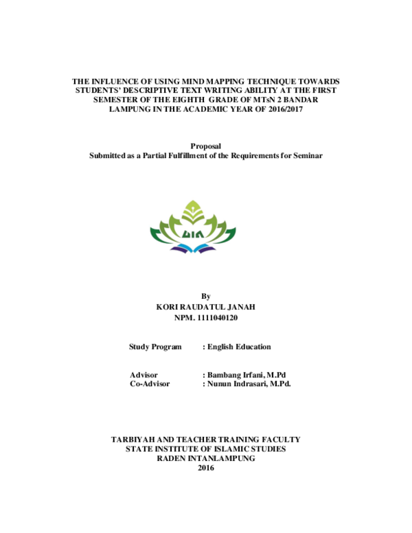 (PDF) THE INFLUENCE OF USING MIND MAPPING TECHNIQUE TOWARDSSTUDENTS ...