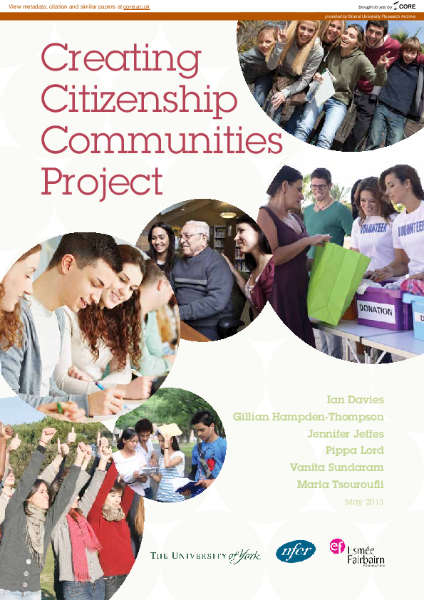 (PDF) Creating Citizenship Communities: Final Report