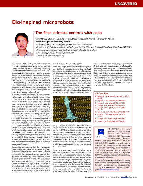 Bio-inspired microrobots