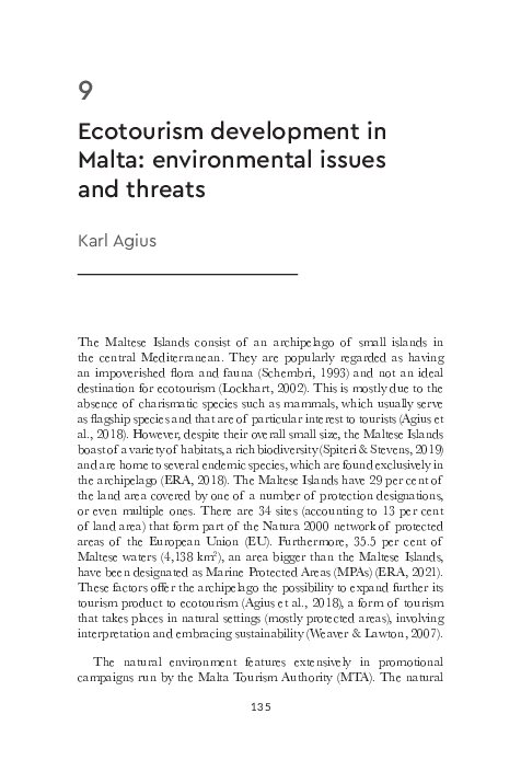 (PDF) Ecotourism development in Malta: environmental issues and threats