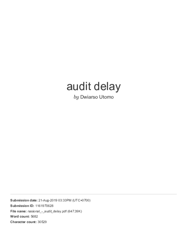 (PDF) Turnitin - Audit Delay Case Studies at Conventional Banking in ...