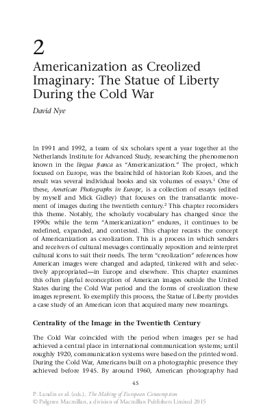 (PDF) Americanization as Creolized Imaginary: The Statue of Liberty ...