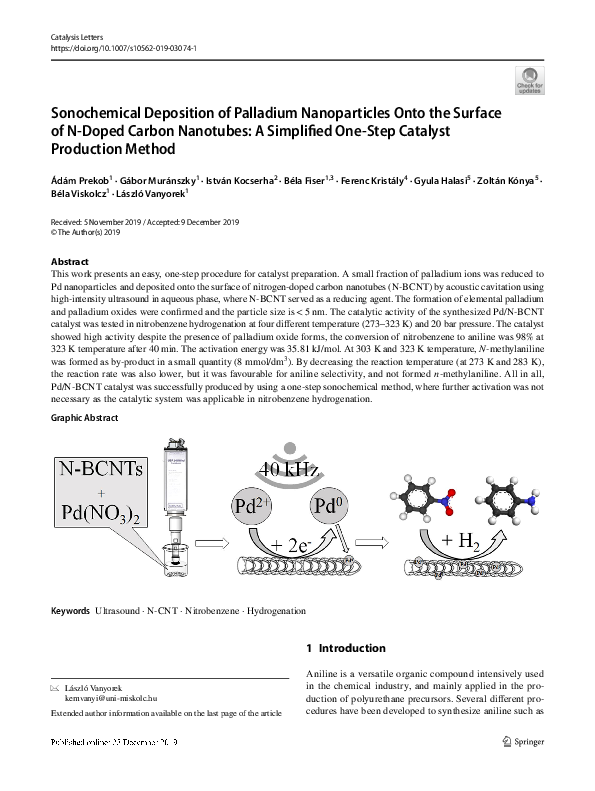 (PDF) Sonochemical Deposition of Palladium Nanoparticles Onto the Surface of N-Doped Carbon ...