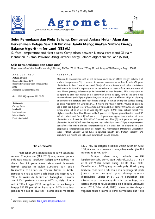 (PDF) Surface Temperature and Heat Fluxes: Comparison between Natural ...