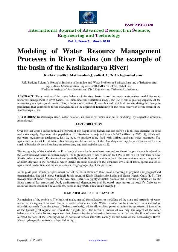 (PDF) Modeling of Water Resource Management Processes in River Basins ...