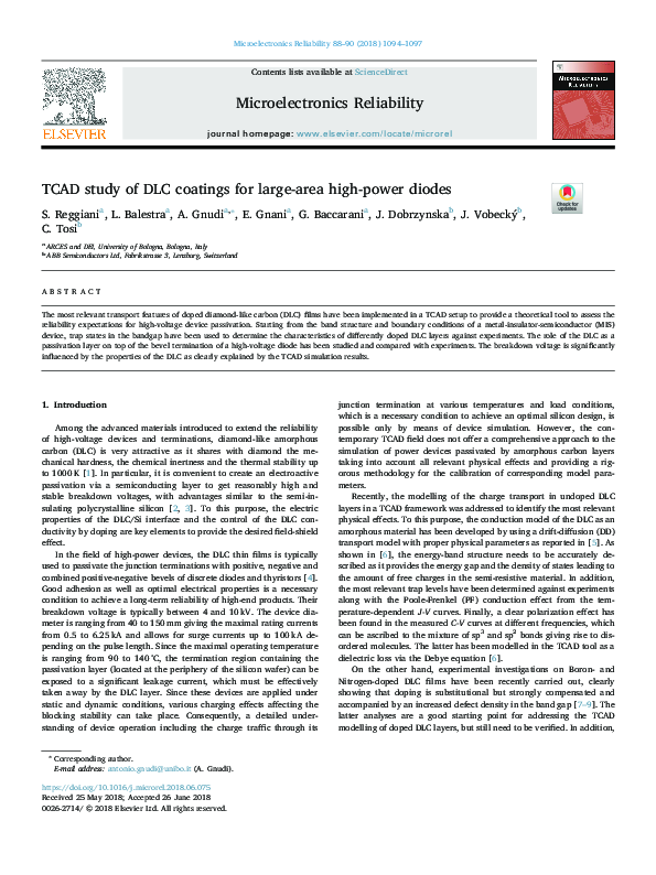 (PDF) TCAD study of DLC coatings for large-area high-power diodes