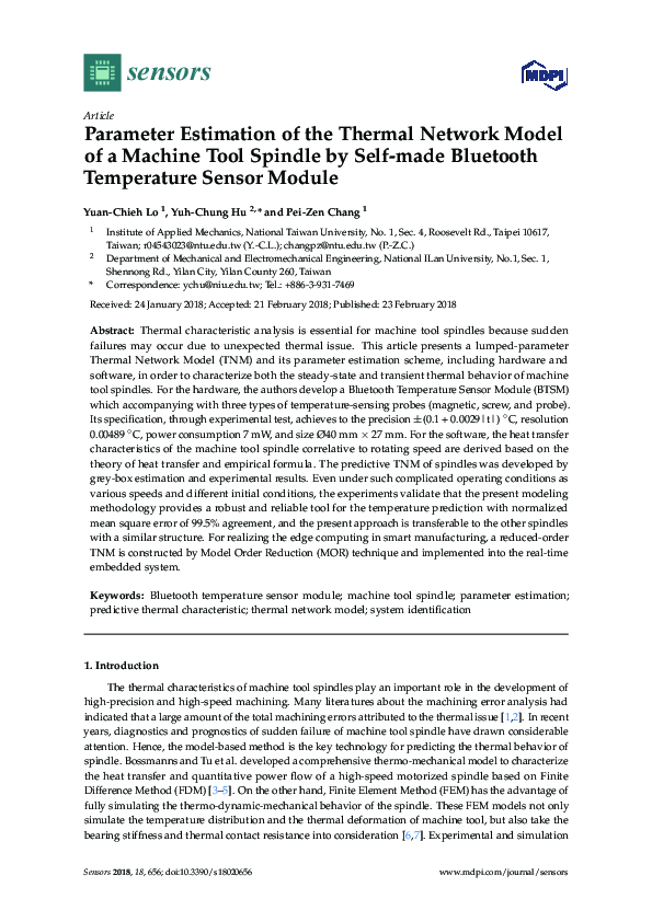 (PDF) Parameter Estimation of the Thermal Network Model of a Machine ...