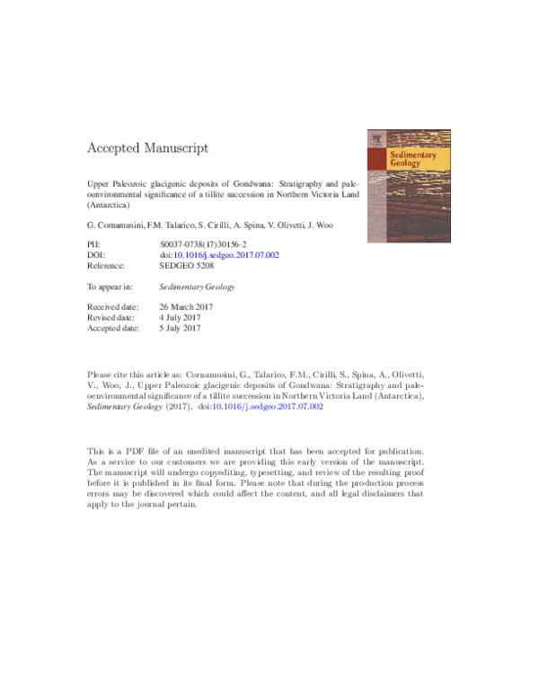 (PDF) Upper Paleozoic glacigenic deposits of Gondwana: Stratigraphy and ...