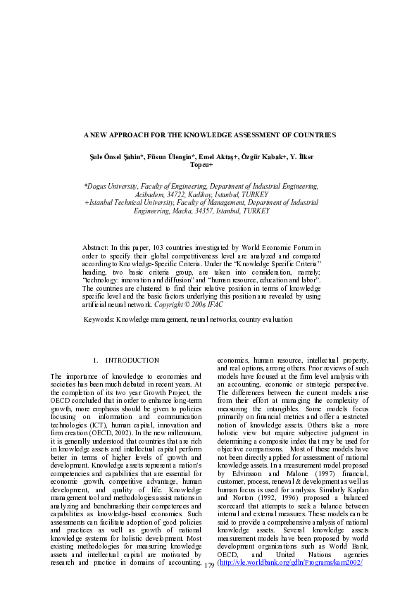 (PDF) A New Approach for the Knowledge Assessment of Countries