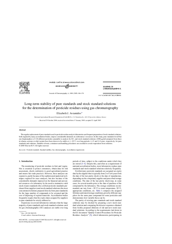 (PDF) Long-term stability of pure standards and stock standard ...
