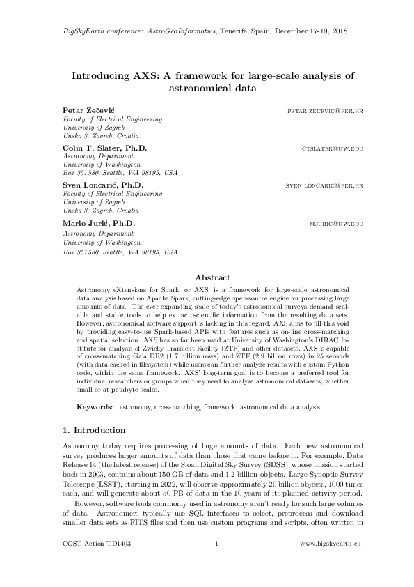 (PDF) Introducing Axs: A Framework For Large-Scale Analysis Of Astronomical Data