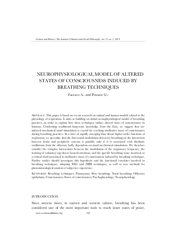 (PDF) Neurophysiological Model of Altered States of Consciousness ...