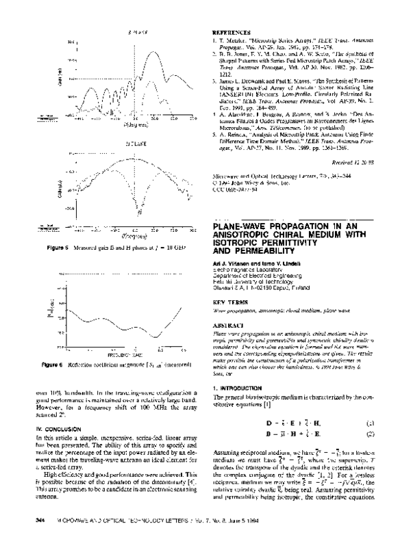 (PDF) Plane-wave propagation in an anisotropic chiral medium with isotropic permittivity and ...