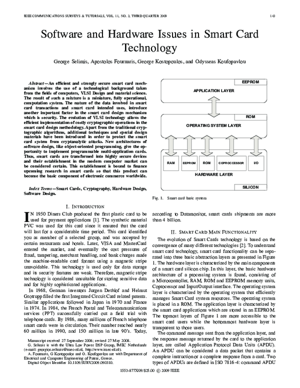(PDF) Software and Hardware Issues in Smart Card Technology
