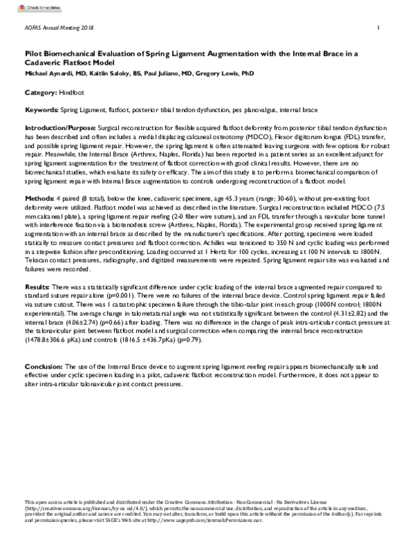 (PDF) Pilot Biomechanical Evaluation of Spring Ligament Augmentation ...