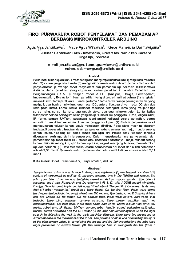 (PDF) Firo: Purwarupa Robot Penyelamat Dan Pemadam Api Berbasis ...