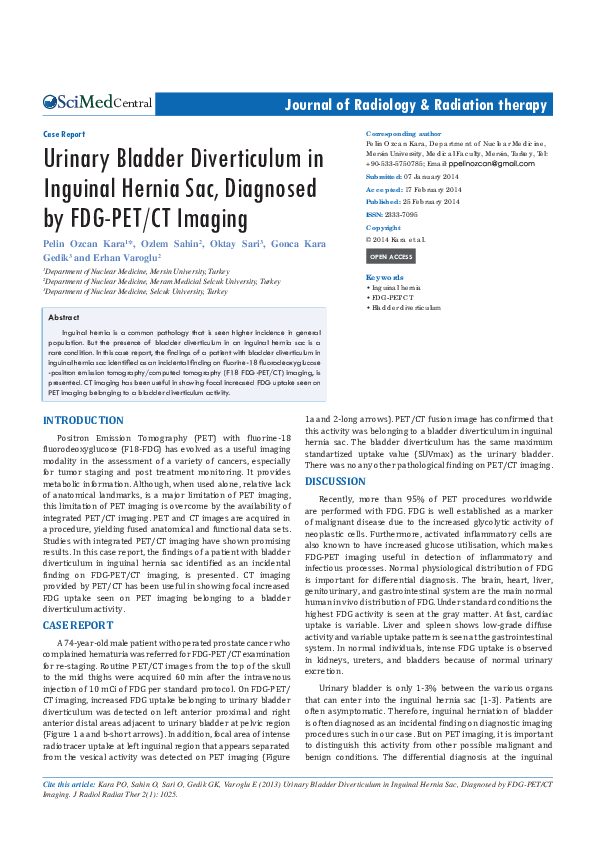(PDF) Urinary Bladder Diverticulum in Inguinal Hernia Sac , Diagnosed ...