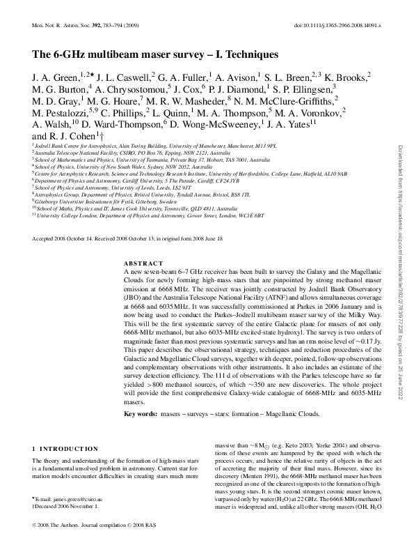 (PDF) The 6-GHz multibeam maser survey - I. Techniques