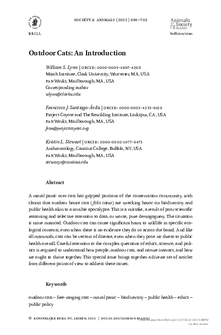(PDF) Outdoor Cats: An Introduction
