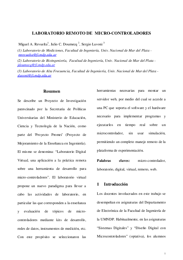 (PDF) Laboratorio remoto de micro-controladores