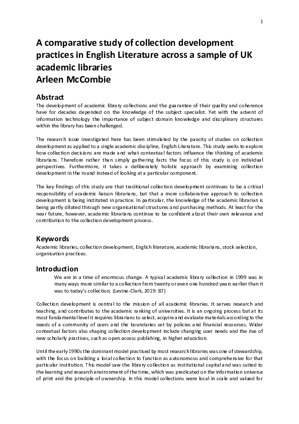 (PDF) A comparative study of collection development practices in ...