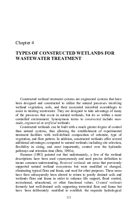 (PDF) Types of Constructed Wetlands for Wastewater Treatment