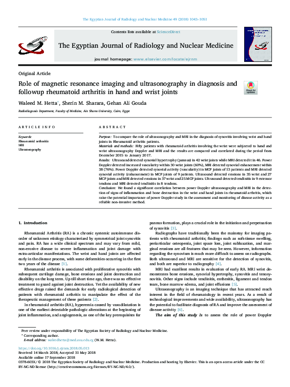 (PDF) Role of magnetic resonance imaging and ultrasonography in ...