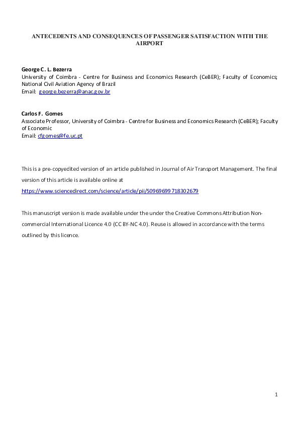 (PDF) Antecedents and consequences of passenger satisfaction with the ...
