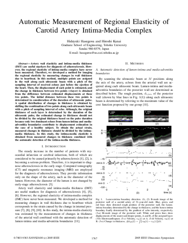 (PDF) Automatic measurement of regional elasticity of carotid artery ...