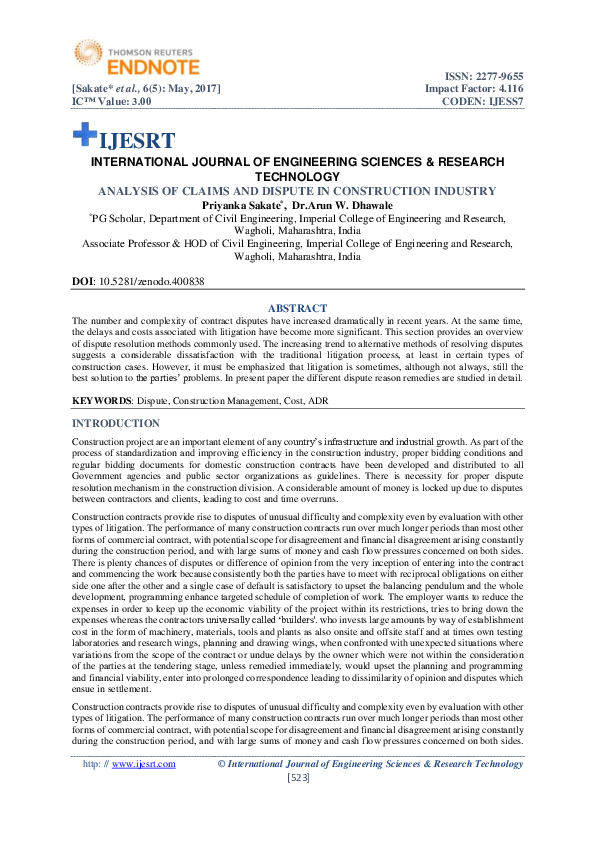(PDF) Ijesrt International Journal of Engineering Sciences & Research ...