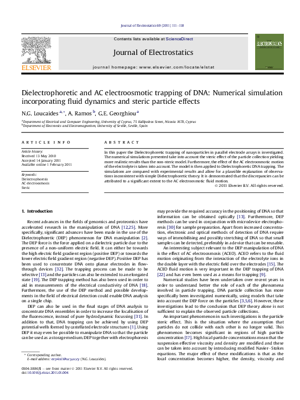 (PDF) Dielectrophoretic and AC electroosmotic trapping of DNA: Numerical simulation ...