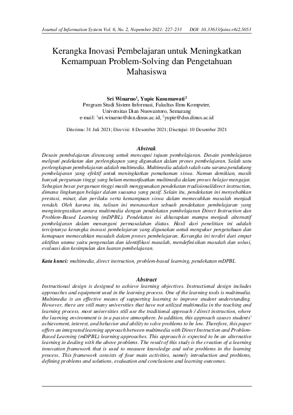 (PDF) Kerangka Inovasi Pembelajaran untuk Meningkatkan Kemampuan ...