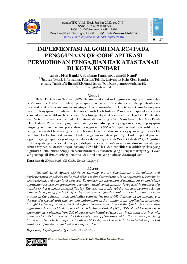 (PDF) Implementasi Algoritma RC4 Pada Penggunaan QR-Code Aplikasi ...