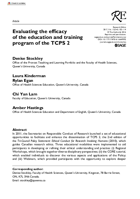 (PDF) Evaluating the efficacy of the education and training program of ...