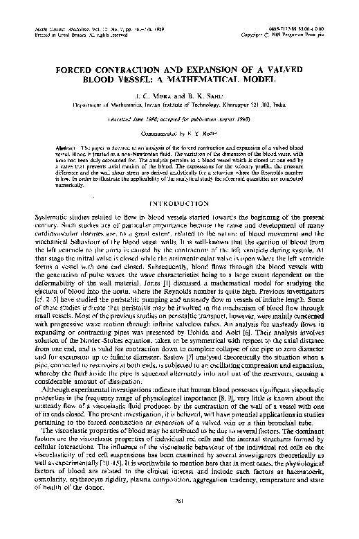 (PDF) Forced contraction and expansion of a valved blood vessel: A ...