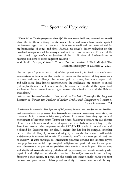 (PDF) The Specter of Hypocrisy