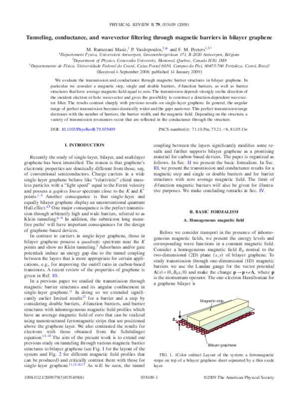(PDF) Wavevector Filtering in Magnetic Bilayer Graphene