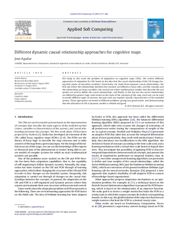 (PDF) Different dynamic causal relationship approaches for cognitive maps