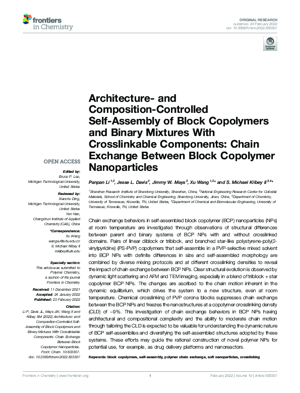 (PDF) Architecture- and Composition-Controlled Self-Assembly of Block Copolymers and Binary ...