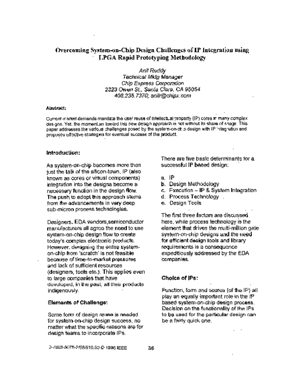 (PDF) Overcoming system-on-chip design challenges of IP integration ...
