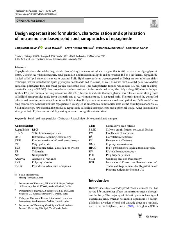 Pdf Design Expert Assisted Formulation Characterization And Optimization Of Microemulsion