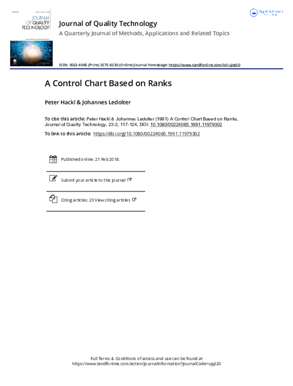 (PDF) A Control Chart Based on Ranks