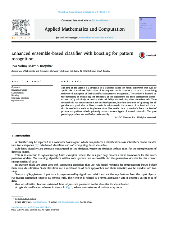Pdf Enhanced Ensemble Based Classifier With Boosting For Pattern Recognition