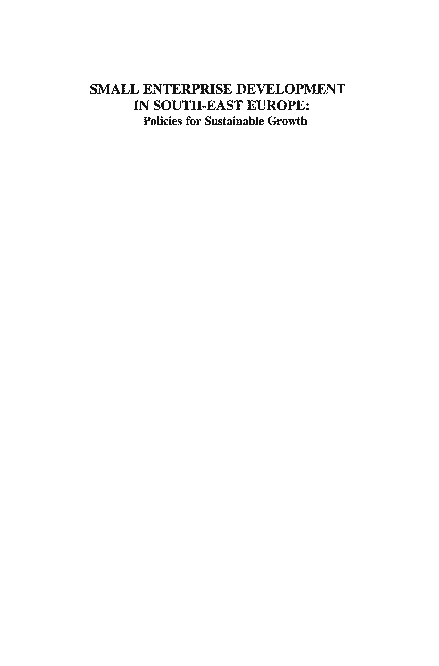(PDF) Small Enterprise Development in South-East Europe