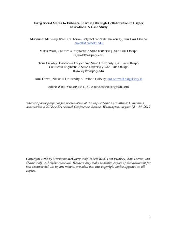 (PDF) Using Social Media to Enhance Learning through Collaboration in ...