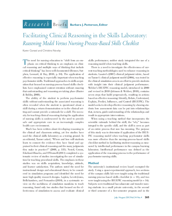 (PDF) Facilitating Clinical Reasoning in the Skills Laboratory ...