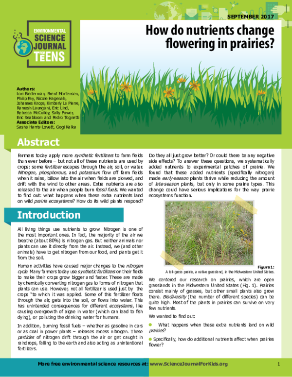 (PDF) How do nutrients change flowering in prairies